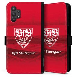 DeinDesign Galaxy A32 5G Handy Klapph&uuml;lle Handyh&uuml;lle aus Kunst Leder schwarz Flip Case Stadium Official Licensed Product Vfb Stuttgart Sideflip mit langer Lasche