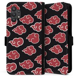 DeinDesign Galaxy A32 5G Handy Klapph&uuml;lle Handyh&uuml;lle aus Kunst Leder schwarz Flip Case Akatsuki Pattern Naruto Shippuden Sideflip mit langer Lasche