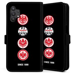DeinDesign Galaxy A32 5G Handy Klapph&uuml;lle Handyh&uuml;lle aus Kunst Leder schwarz Flip Case Sge Soccer Eintracht Frankfurt Sideflip mit langer Lasche