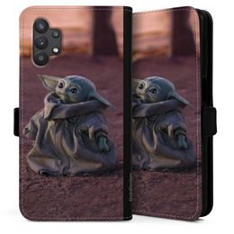 DeinDesign Galaxy A32 5G Handy Klapph&uuml;lle Handyh&uuml;lle aus Kunst Leder schwarz Flip Case The Child Star Wars Baby Yoda Sideflip mit langer Lasche
