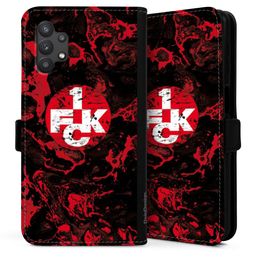DeinDesign Galaxy A32 5G Handy Klapph&uuml;lle Handyh&uuml;lle aus Kunst Leder schwarz Flip Case 1. Fc Kaiserslautern 1. Fck Logo Sideflip mit langer Lasche