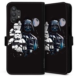 DeinDesign Galaxy A32 5G Handy Klapph&uuml;lle Handyh&uuml;lle aus Kunst Leder schwarz Flip Case Movie Star Wars Weltall Sideflip mit langer Lasche