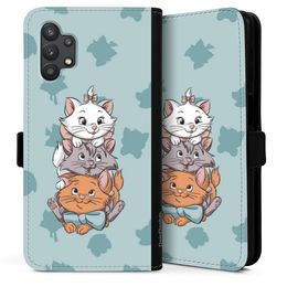 DeinDesign Galaxy A32 5G Handy Klapph&uuml;lle Handyh&uuml;lle aus Kunst Leder schwarz Flip Case Aristocats Cat Disney Sideflip mit langer Lasche
