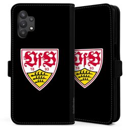 DeinDesign Galaxy A32 5G Handy Klapph&uuml;lle Handyh&uuml;lle aus Kunst Leder schwarz Flip Case Official Licensed Product Vfb Stuttgart Coat Of Arms Sideflip mit langer 