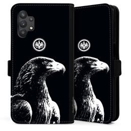 DeinDesign Galaxy A32 5G Handy Klapph&uuml;lle Handyh&uuml;lle aus Kunst Leder schwarz Flip Case Official Licensed Product Eintracht Frankfurt Attila Sideflip mit langer 