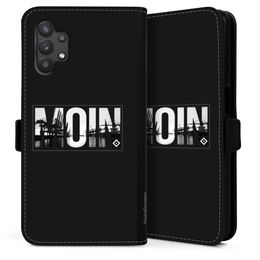 DeinDesign Galaxy A32 5G Handy Klapph&uuml;lle Handyh&uuml;lle aus Kunst Leder schwarz Flip Case Official Licensed Product Hamburger Sv Hsv Sideflip mit langer Lasche