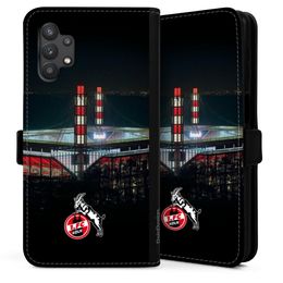 DeinDesign Galaxy A32 5G Handy Klapph&uuml;lle Handyh&uuml;lle aus Kunst Leder schwarz Flip Case Official Licensed Product Stadium 1. Fc K&ouml;ln Sideflip mit langer Lasche