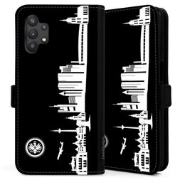 DeinDesign Galaxy A32 5G Handy Klapph&uuml;lle Handyh&uuml;lle aus Kunst Leder schwarz Flip Case Eintracht Frankfurt Skyline Sge Sideflip mit langer Lasche