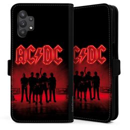 DeinDesign Galaxy A32 5G Handy Klapph&uuml;lle Handyh&uuml;lle aus Kunst Leder schwarz Flip Case Band Acdc Official Licensed Product Sideflip mit langer Lasche