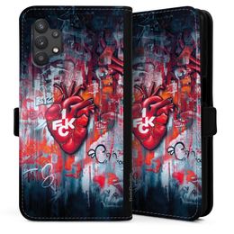DeinDesign Galaxy A32 5G Handy Klapph&uuml;lle Handyh&uuml;lle aus Kunst Leder schwarz Flip Case 1. Fc Kaiserslautern Heart 1. Fck Sideflip mit langer Lasche