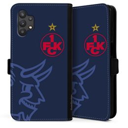 DeinDesign Galaxy A32 5G Handy Klapph&uuml;lle Handyh&uuml;lle aus Kunst Leder schwarz Flip Case 1. Fc Kaiserslautern Logo 1. Fck Sideflip mit langer Lasche