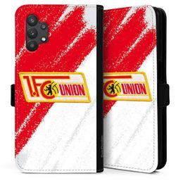 DeinDesign Galaxy A32 5G Handy Klapph&uuml;lle Handyh&uuml;lle aus Kunst Leder schwarz Flip Case 1. Fc Union Berlin Logo Official Licensed Product Sideflip mit langer 