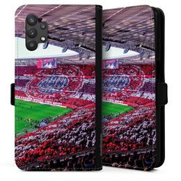 DeinDesign Galaxy A32 5G Handy Klapph&uuml;lle Handyh&uuml;lle aus Kunst Leder schwarz Flip Case Stadium Fcb Fc Bayern M&uuml;nchen Sideflip mit langer Lasche