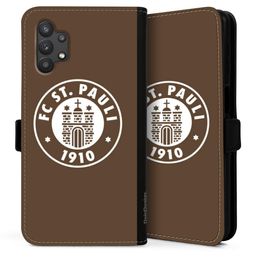 DeinDesign Galaxy A32 5G Handy Klapph&uuml;lle Handyh&uuml;lle aus Kunst Leder schwarz Flip Case Fc St. Pauli Official Licensed Product Coat Of Arms Sideflip mit langer 