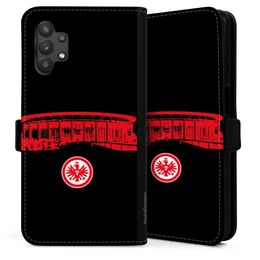 DeinDesign Galaxy A32 5G Handy Klapph&uuml;lle Handyh&uuml;lle aus Kunst Leder schwarz Flip Case Eintracht Frankfurt Stadium Official Licensed Product Sideflip mit langer 
