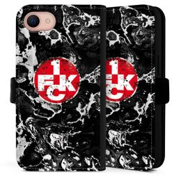 DeinDesign iPhone 16e Handy Klapph&uuml;lle Handyh&uuml;lle aus Kunst Leder schwarz Flip Case Coat Of Arms 1. Fc Kaiserslautern Muster Sideflip mit Lasche