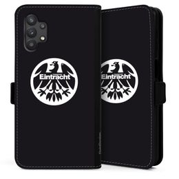 DeinDesign Galaxy A32 5G Handy Klapph&uuml;lle Handyh&uuml;lle aus Kunst Leder schwarz Flip Case Eintracht Frankfurt Logo Eagle Sideflip mit langer Lasche