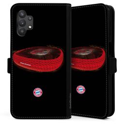 DeinDesign Galaxy A32 5G Handy Klapph&uuml;lle Handyh&uuml;lle aus Kunst Leder schwarz Flip Case Fcb Official Licensed Product Fc Bayern M&uuml;nchen Stadium Sideflip mit 