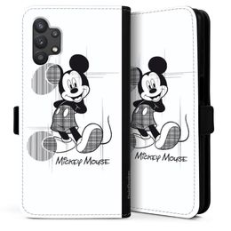 DeinDesign Galaxy A32 5G Handy Klapph&uuml;lle Handyh&uuml;lle aus Kunst Leder schwarz Flip Case Official Licensed Product Disney Mickey Mouse Sideflip mit langer Lasche