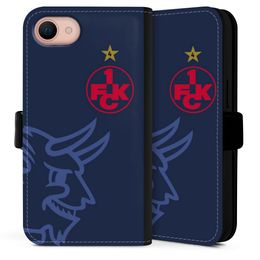DeinDesign iPhone 16e Handy Klapph&uuml;lle Handyh&uuml;lle aus Kunst Leder schwarz Flip Case Logo 1. Fc Kaiserslautern 1. Fck Sideflip mit Lasche