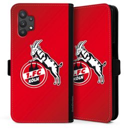 DeinDesign Galaxy A32 5G Handy Klapph&uuml;lle Handyh&uuml;lle aus Kunst Leder schwarz Flip Case 1. Fc K&ouml;ln Effzeh Official Licensed Product Sideflip mit langer Lasche