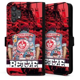 DeinDesign Galaxy A32 5G Handy Klapph&uuml;lle Handyh&uuml;lle aus Kunst Leder schwarz Flip Case 1. Fc Kaiserslautern 1. Fck Official Licensed Product Sideflip mit langer 