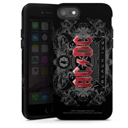 DeinDesign iPhone SE (2020) Handy Panzer Handyh&uuml;lle robuste Outdoor H&uuml;lle Schutzh&uuml;lle matt Black Ice Merchandise Acdc Tough Case