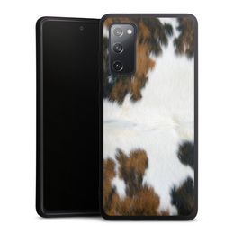 DeinDesign Galaxy S20 FE 5G Handy Premium Silikon H&uuml;lle Handyh&uuml;lle schwarz Case Cow Skin Fur Cow Silikon Premium Case