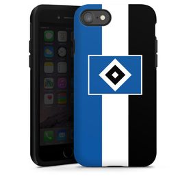 DeinDesign iPhone SE (2020) Handy Panzer Handyh&uuml;lle robuste Outdoor H&uuml;lle Schutzh&uuml;lle matt Stripes Hsv Hamburger Sv Tough Case