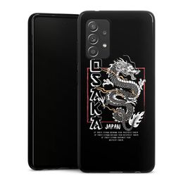 DeinDesign Galaxy A52s 5G Handy Silikon H&uuml;lle Case schwarz Handyh&uuml;lle Japan Ocean Dragon