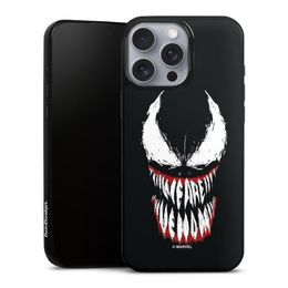 DeinDesign iPhone 16 Pro Max Handy Slim Case extra d&uuml;nn Silikon Handyh&uuml;lle schwarz H&uuml;lle Venom Marvel Official Licensed Product Silikon Slim Case