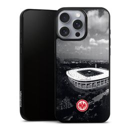 DeinDesign iPhone 16 Pro Max Handy Slim Case extra d&uuml;nn Silikon Handyh&uuml;lle schwarz H&uuml;lle Eintracht Frankfurt Sge Stadium Silikon Slim Case