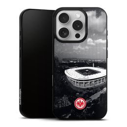 DeinDesign iPhone 16 Pro Handy Slim Case extra d&uuml;nn Silikon Handyh&uuml;lle schwarz H&uuml;lle Eintracht Frankfurt Sge Stadium Silikon Slim Case