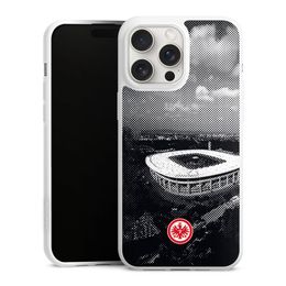 DeinDesign iPhone 15 Pro Max Handy Silikon H&uuml;lle Case wei&szlig; Handyh&uuml;lle Eintracht Frankfurt Sge Stadium Silikon Case