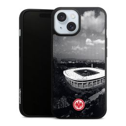 DeinDesign iPhone 15 Handy Premium Silikon H&uuml;lle Handyh&uuml;lle schwarz Case Eintracht Frankfurt Sge Stadium Silikon Premium Case