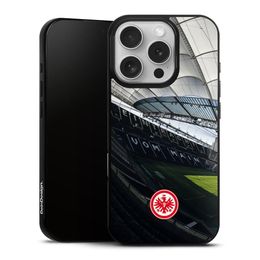DeinDesign iPhone 16 Pro Handy Slim Case extra d&uuml;nn Silikon Handyh&uuml;lle schwarz H&uuml;lle Eintracht Frankfurt Stadium Official Licensed Product Silikon Slim Case