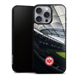DeinDesign iPhone 16 Pro Max Handy Slim Case extra d&uuml;nn Silikon Handyh&uuml;lle schwarz H&uuml;lle Eintracht Frankfurt Stadium Official Licensed Product Silikon Slim Case