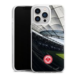 DeinDesign iPhone 13 Pro Handy Silikon H&uuml;lle Case wei&szlig; Handyh&uuml;lle Eintracht Frankfurt Stadium Official Licensed Product Silikon Case