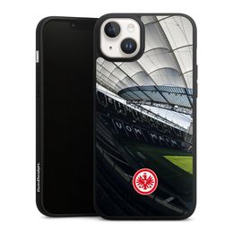 DeinDesign iPhone 14 Handy Premium Silikon H&uuml;lle Handyh&uuml;lle schwarz Case Eintracht Frankfurt Stadium Official Licensed Product Silikon Premium Case