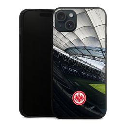 DeinDesign iPhone 15 Plus Handy Premium Silikon H&uuml;lle Handyh&uuml;lle schwarz Case Eintracht Frankfurt Stadium Official Licensed Product Silikon Premium Case