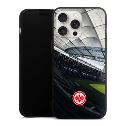 DeinDesign iPhone 15 Pro Max Handy Premium Silikon H&uuml;lle Handyh&uuml;lle schwarz Case Eintracht Frankfurt Stadium Official Licensed Product Silikon Premium Case