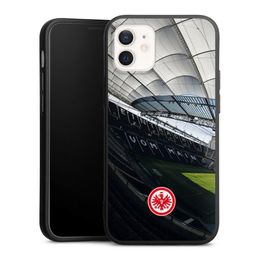 DeinDesign iPhone 12 mini Handy Premium Silikon H&uuml;lle Handyh&uuml;lle schwarz Case Eintracht Frankfurt Stadium Official Licensed Product Silikon Premium Case