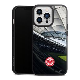 DeinDesign iPhone 13 Pro Handy Premium Silikon H&uuml;lle Handyh&uuml;lle schwarz Case Eintracht Frankfurt Stadium Official Licensed Product Silikon Premium Case
