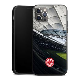 DeinDesign iPhone 12 Pro Handy Premium Silikon H&uuml;lle Handyh&uuml;lle schwarz Case Eintracht Frankfurt Stadium Official Licensed Product Silikon Premium Case
