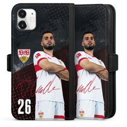 DeinDesign iPhone 11 Handy Klapph&uuml;lle Handyh&uuml;lle aus Kunst Leder schwarz Flip Case Official Licensed Product Deniz Undav Vfb Stuttgart Sideflip mit Lasche