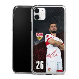 DeinDesign iPhone 11 Handy Slim Case Silikon Handyh&uuml;lle transparent H&uuml;lle extra d&uuml;nn Vfb Stuttgart Official Licensed Product Deniz Undav Silikon Slim Case