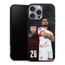 DeinDesign iPhone 16 Pro Max Handy Slim Case extra d&uuml;nn Silikon Handyh&uuml;lle schwarz H&uuml;lle Official Licensed Product Deniz Undav Vfb Stuttgart Silikon Slim Case