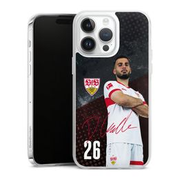 DeinDesign iPhone 14 Pro Max Handy Silikon H&uuml;lle Case transparent Handyh&uuml;lle Official Licensed Product Deniz Undav Vfb Stuttgart Silikon Case