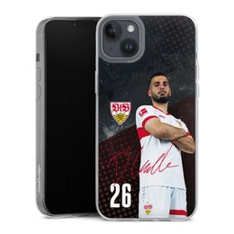 DeinDesign iPhone 14 Plus Handy Silikon H&uuml;lle Case transparent Handyh&uuml;lle Official Licensed Product Deniz Undav Vfb Stuttgart Silikon Case