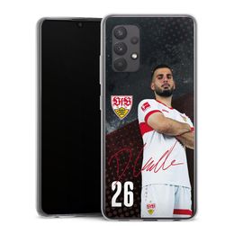 DeinDesign Galaxy A32 4G Handy Silikon H&uuml;lle Case transparent Handyh&uuml;lle Official Licensed Product Deniz Undav Vfb Stuttgart Silikon Case